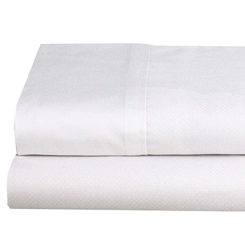 Sateen Check Cotton Sheet Sets | White | Ecodownunder