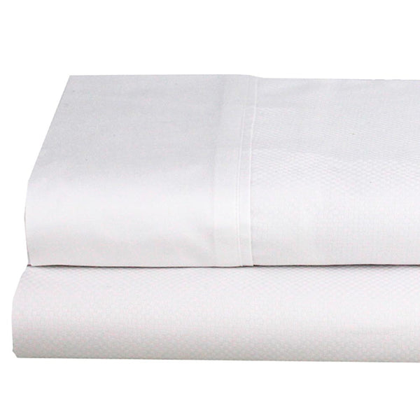 Sateen Check Cotton Sheet Sets | White | Ecodownunder