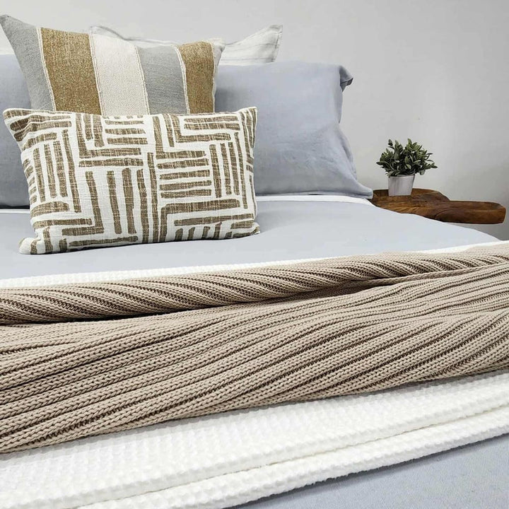 White Lane - Blue Mist Linen Quilt Cover Set | Ecodownunder