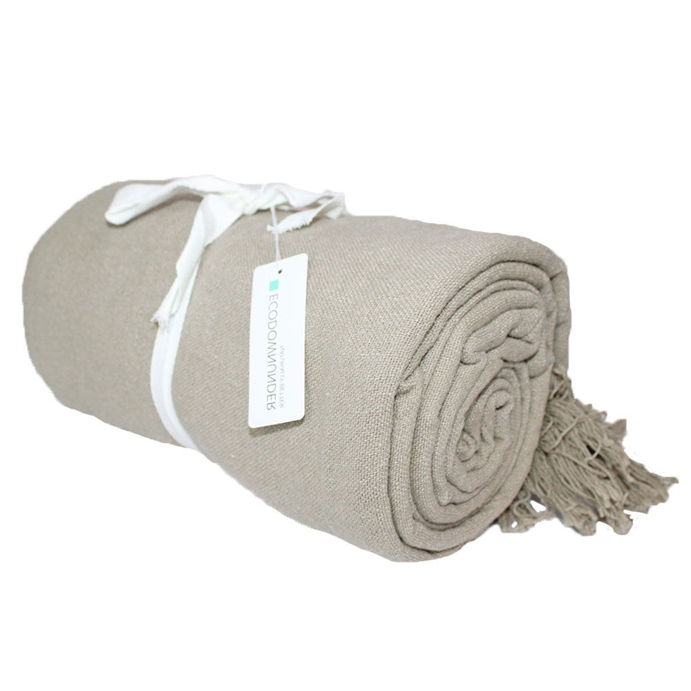 Linen/Cotton Blended Throws | Oatmeal | Ecodownunder