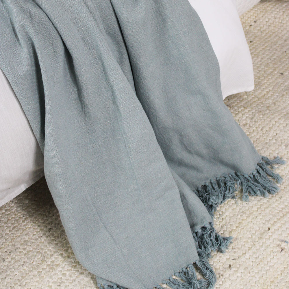 Linen/Cotton Blended Throws | Taupe | Ecodownunder