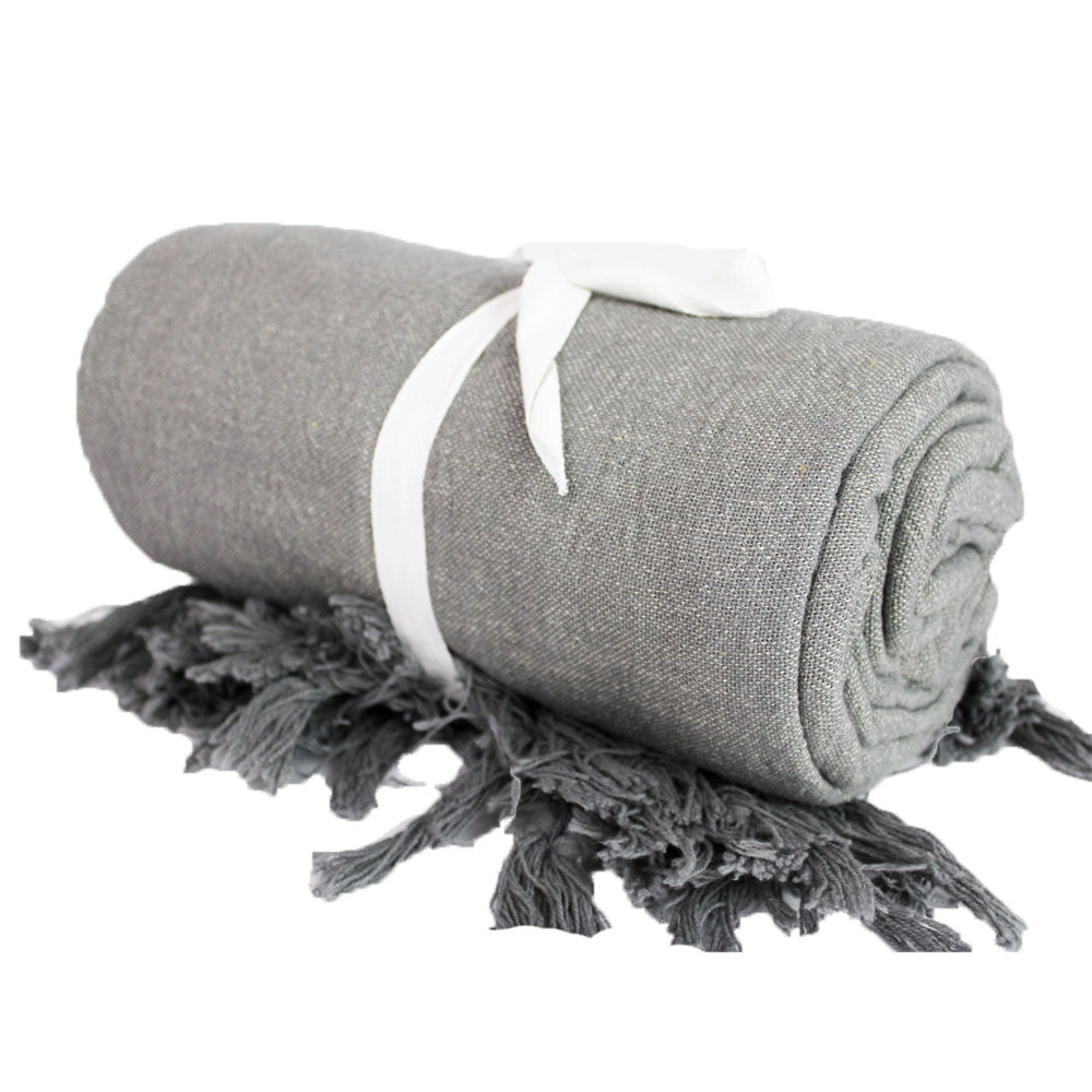 Linen/Cotton Blended Throws | Oatmeal | Ecodownunder