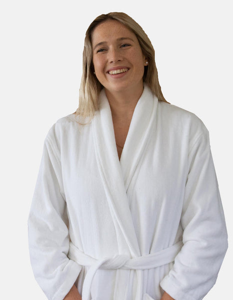 White Organic Cotton Bath Robe | Ecodownunder